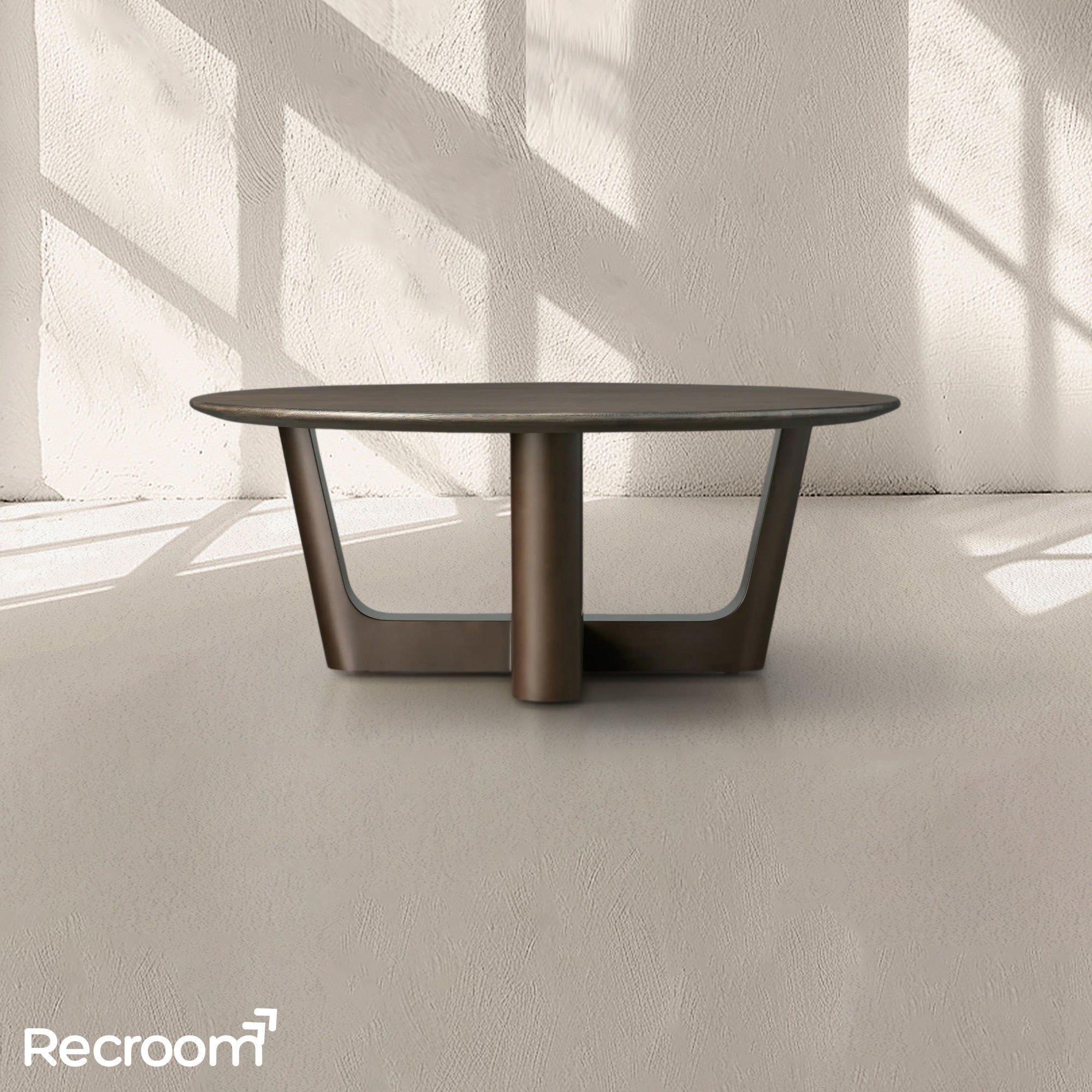 San Germani Round Wood Coffee Table with Rennes Base – Recroomzoneus